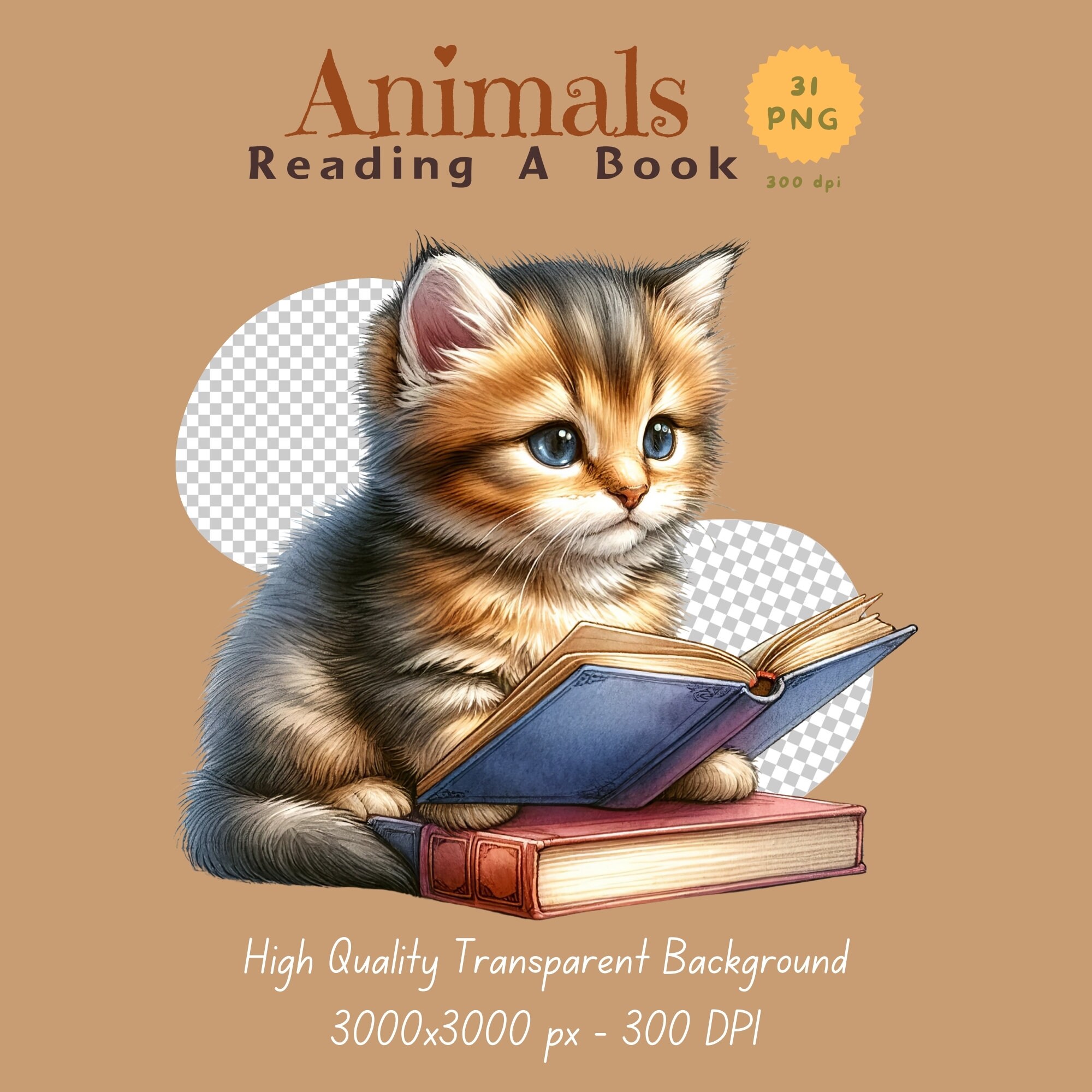 Watercolor Animal Reading A Book, Cute Animal Clipart, Bookworm Animals ...