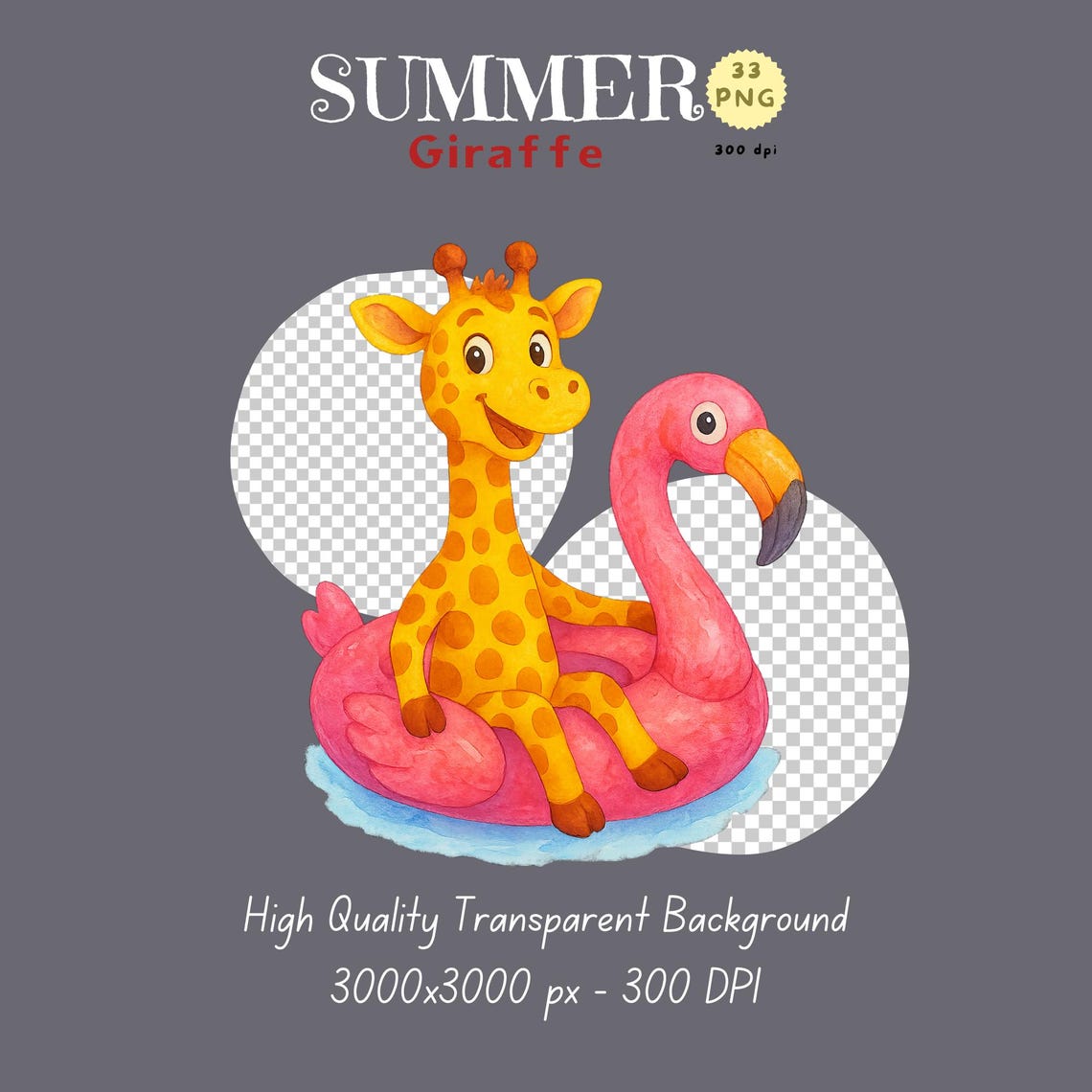 Summer Giraffe, Giraffe Clipart, Funny Giraffe Bundle, Watercolor ...