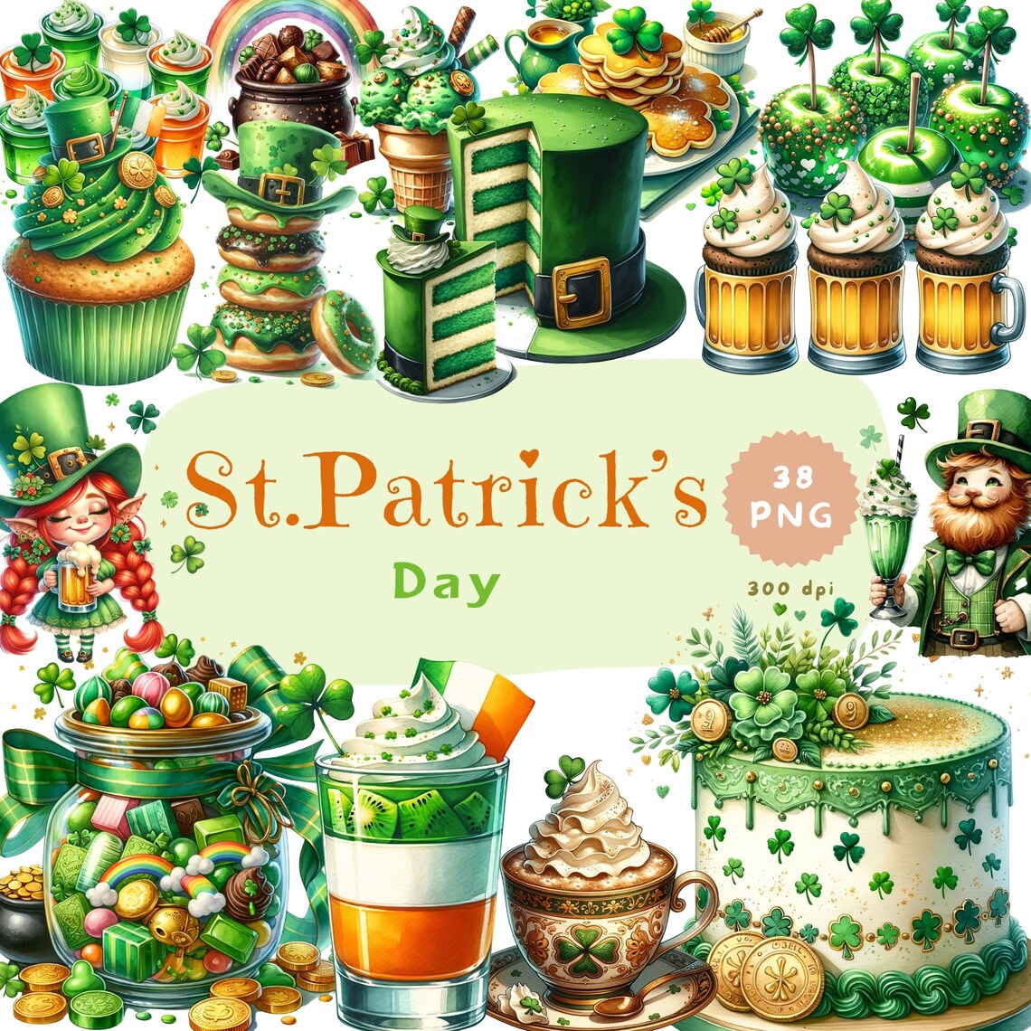 Sweet St. Patrick's Clipart, Green Dessert PNG, St. Patrick PNG ...
