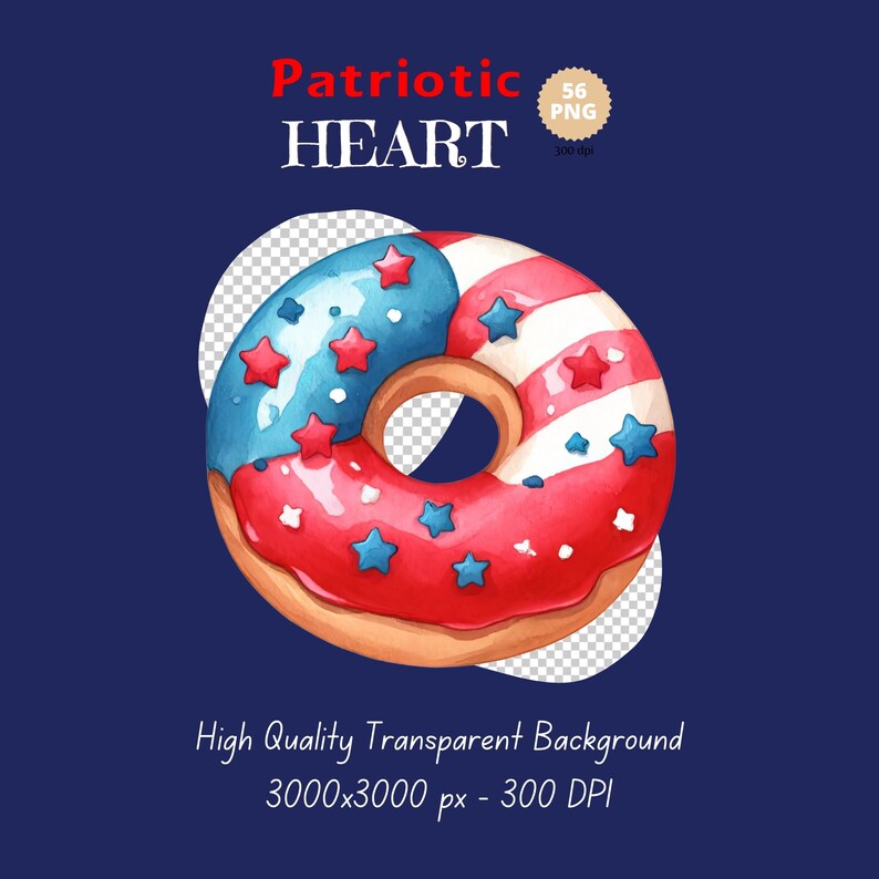 Patriotic Sweets Clipart, USA Flag Bakery & Ice Cream Clipart, Red ...