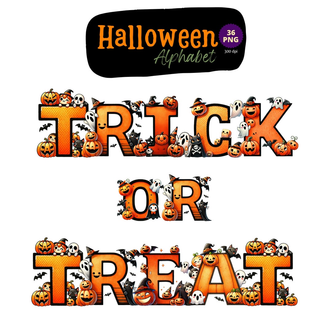 Halloween Alphabet Clipart I, Halloween PNG Letter, Halloween Font ...