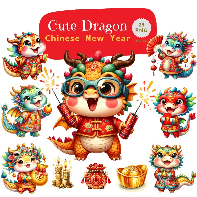 Cute Dragon Chinese New Year, Chinese New Year PNG, Cute Dragon PNG ...