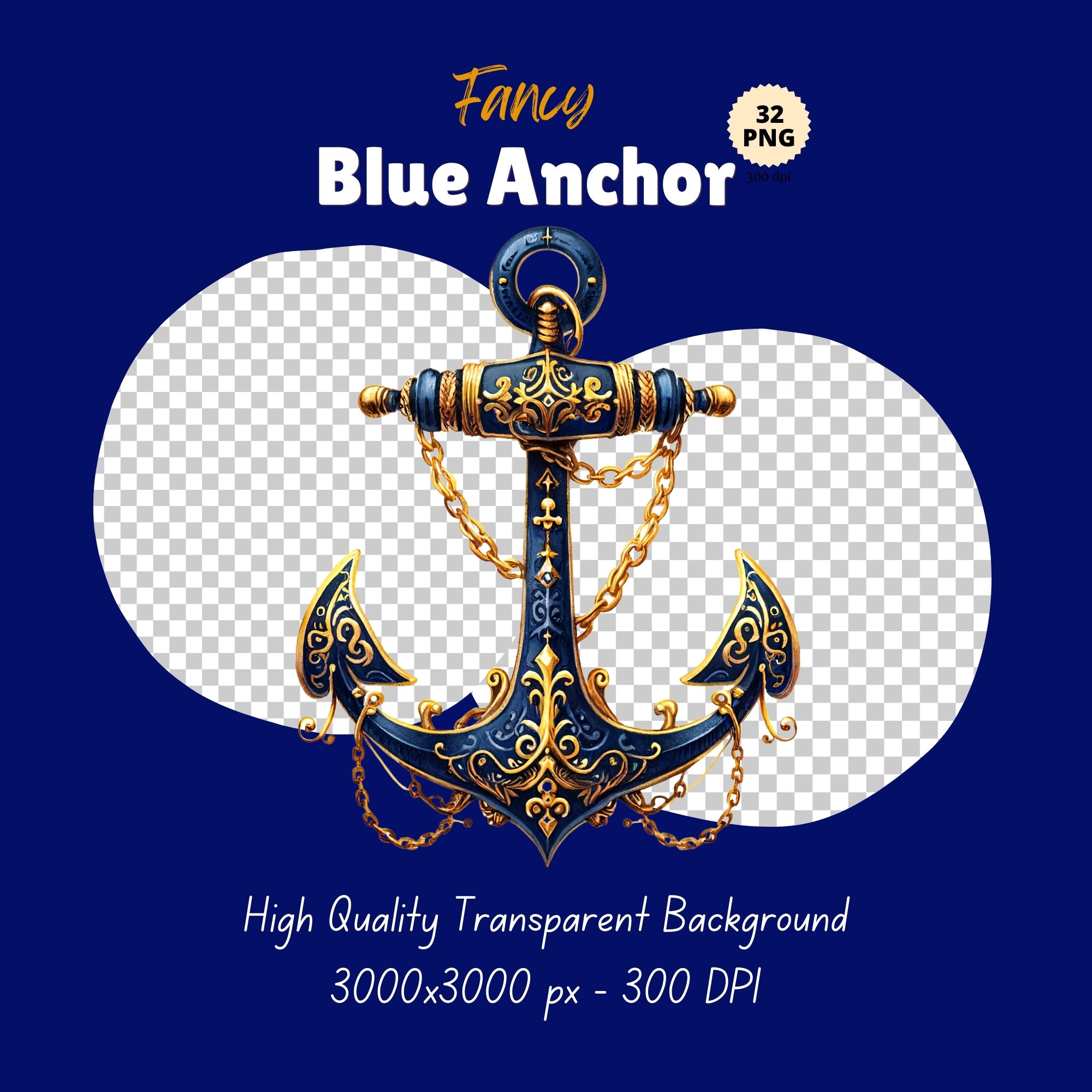 Blue Anchor, Anchor Png, Anchor Print, Anchor Download, Anchor Décor ...