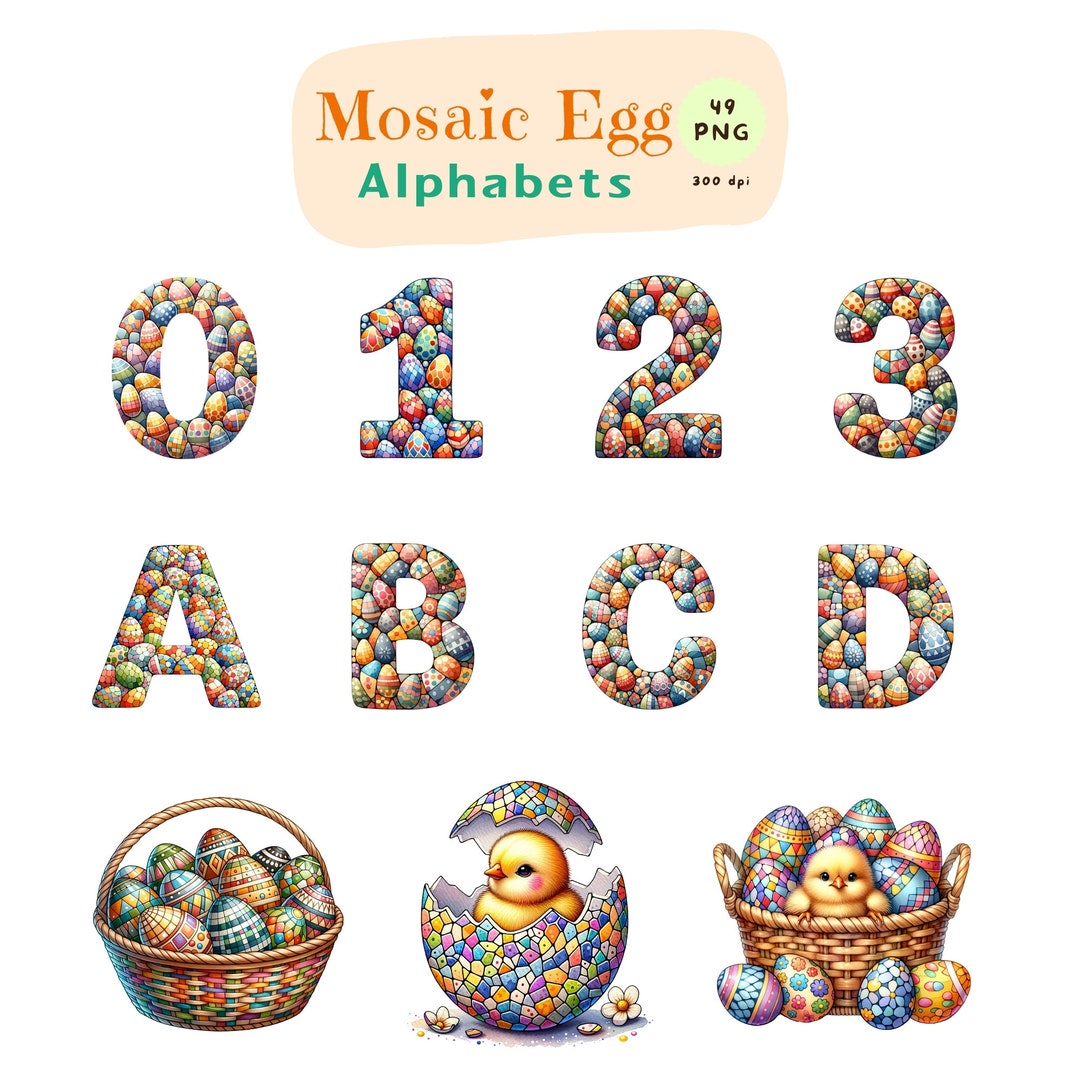 Easter Alphabets, Easter Egg Alphabets, Egg Alphabets, Easter Clipart ...