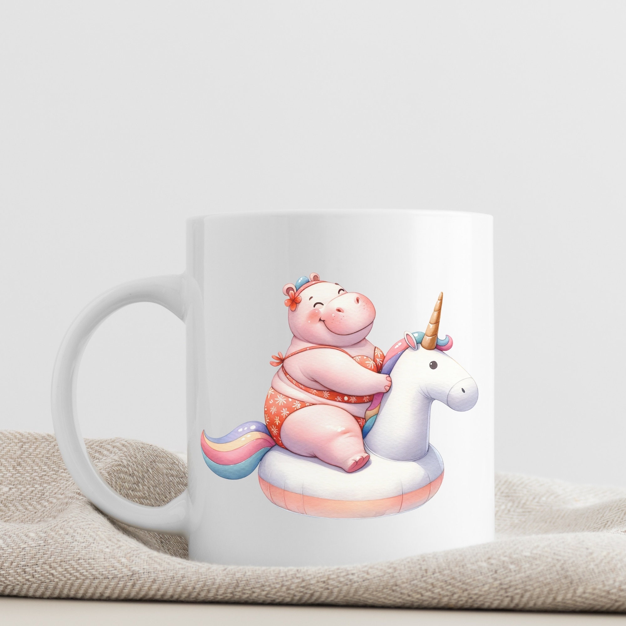 Hippo Clipart, Funny Hippo Bundle, Hippopotamus Png, Summer Beach ...