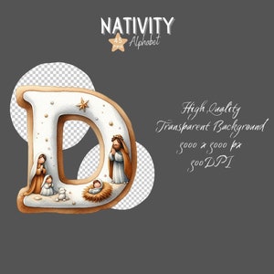 Nativity Alphabet Clipart, Nativity PNG Letter, Nativity Font, Nativity ...