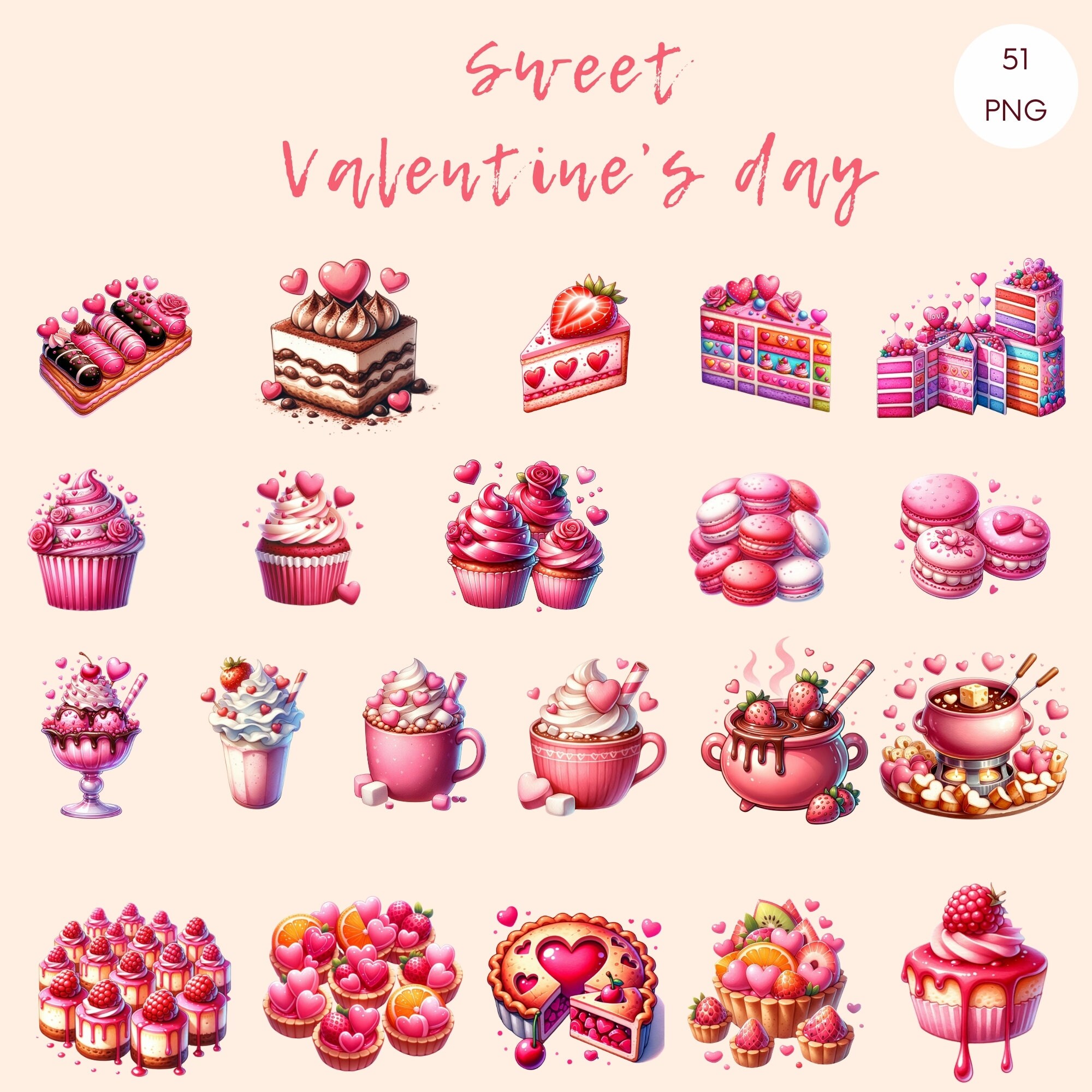 Sweet Valentine 's Clipart, Pink Dessert PNG, Valentines PNG ...
