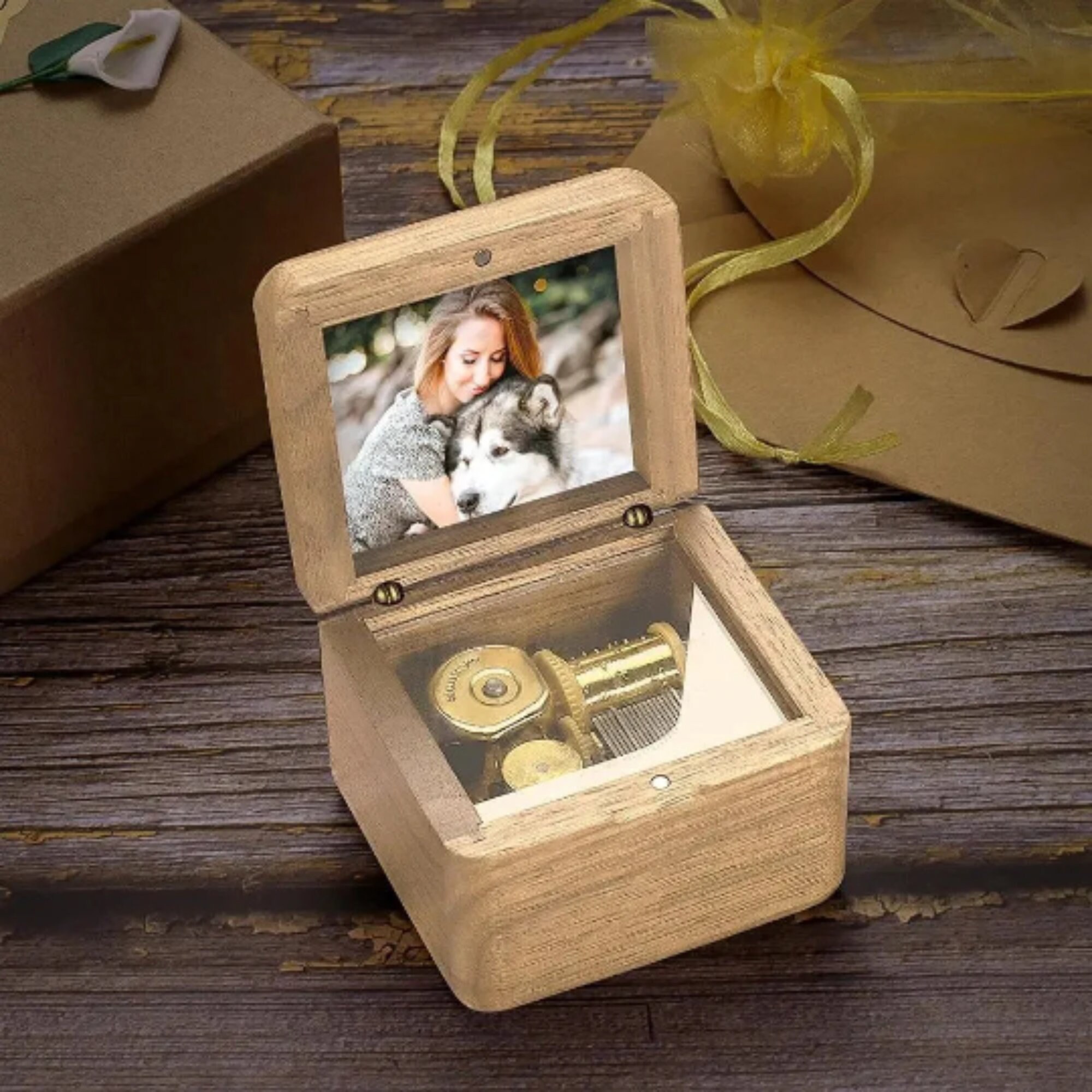Personalized Wooden Music Box Custom Music Box Vintage Heart Music Box ...