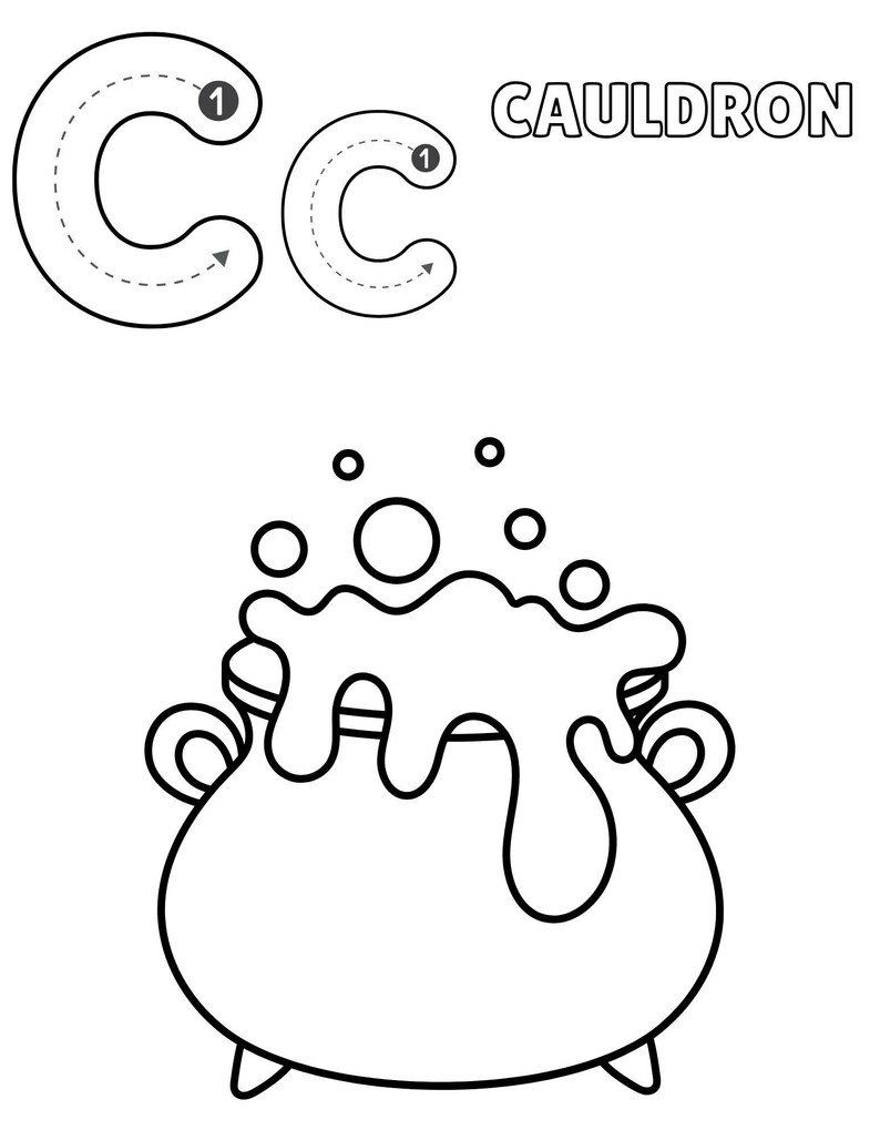 Halloween ABC Coloring Book: 27 Printable Pages, Educational Fall ...