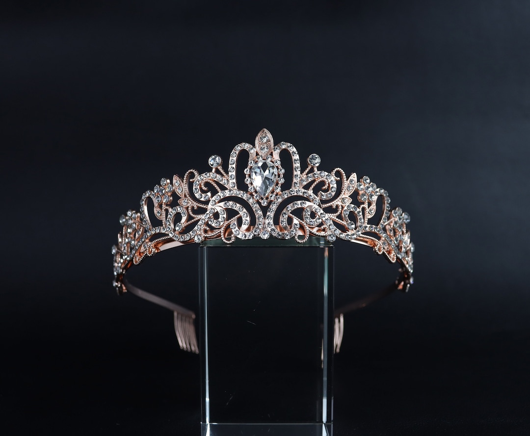 Rose Gold Rhinestone Princess Crown, Retro,vintagetiara,wedding ...
