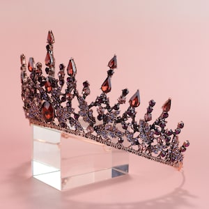 Dark Red Crown, Dark Bride, Gothic Wedding, Fairy Crown, Forest Wedding ...