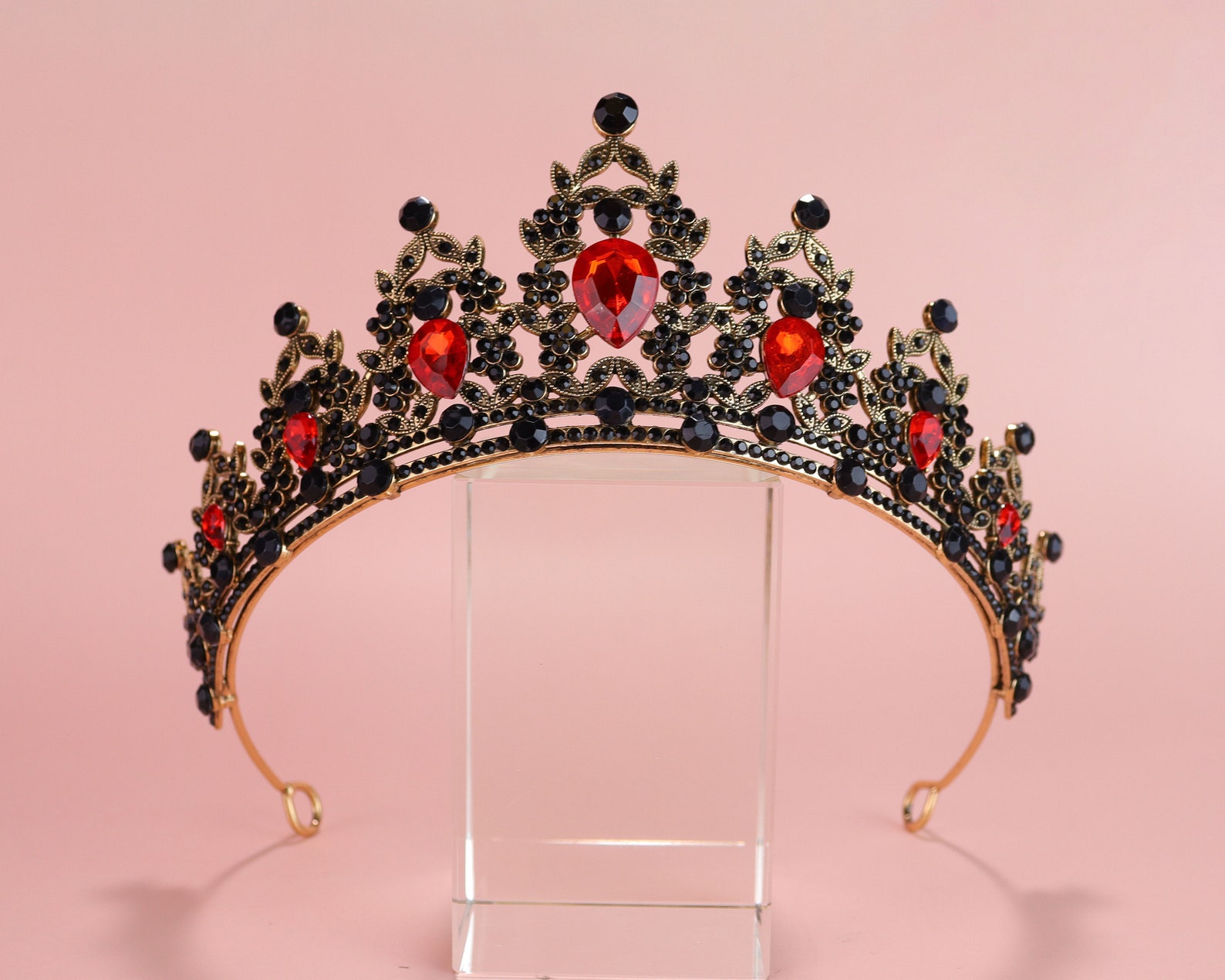 Gothic Bride,red With Black Tiara,black and Red Tiara,dark Bridal Tiara ...