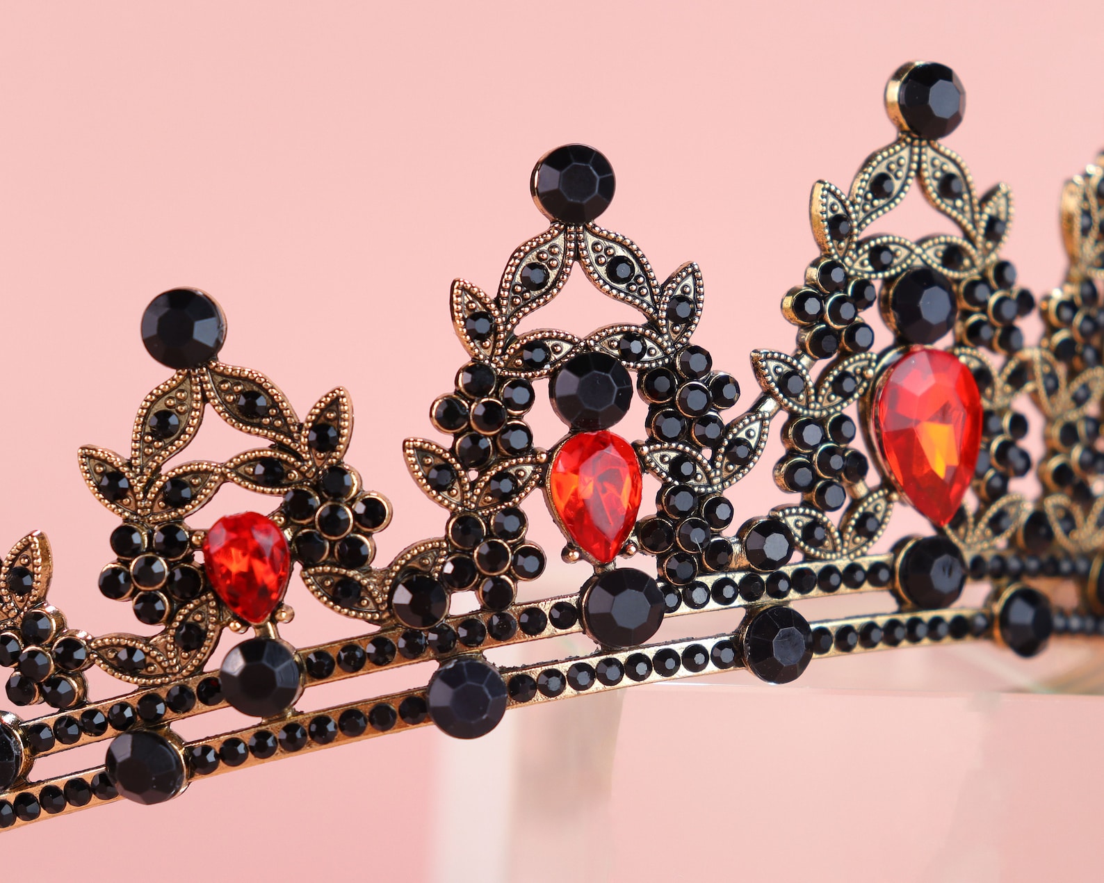 Gothic Bride,red With Black Tiara,black and Red Tiara,dark Bridal Tiara ...
