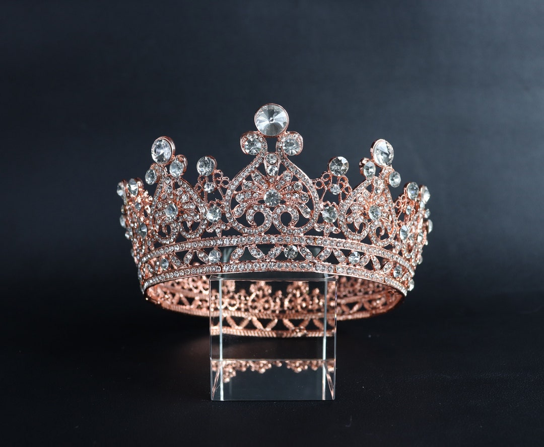 Rose Gold Luxury Crystal Crown,wedding Tiara, Wedding Accessories ...