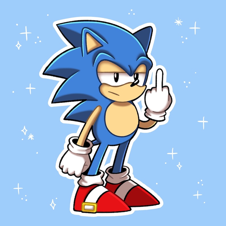 Sonic Middle Finger Sticker - Etsy