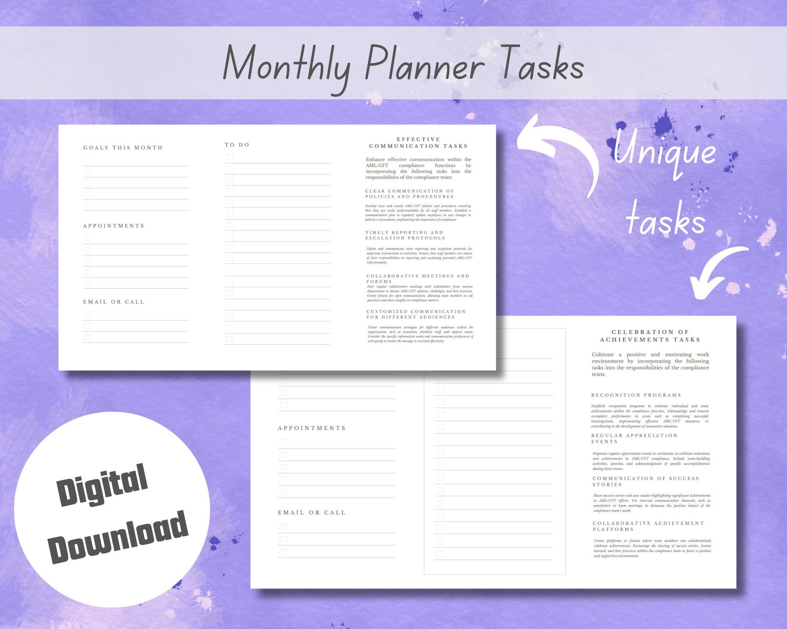 Printable Download 2024 AML/CFT Compliance Officer Planner - Etsy