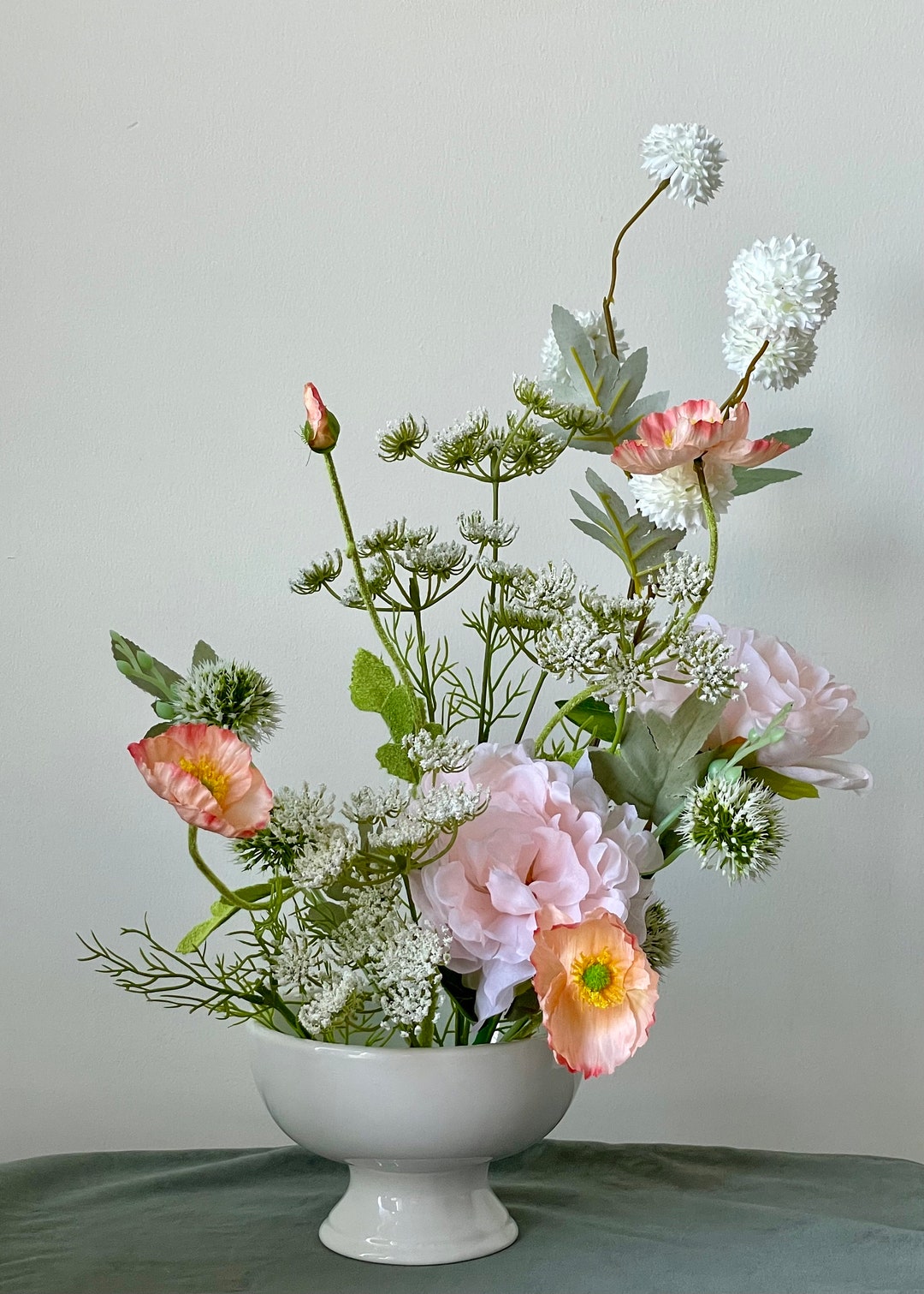 Spring Floral Home Decor, Artificial Flower Arrangement With Poppies ...