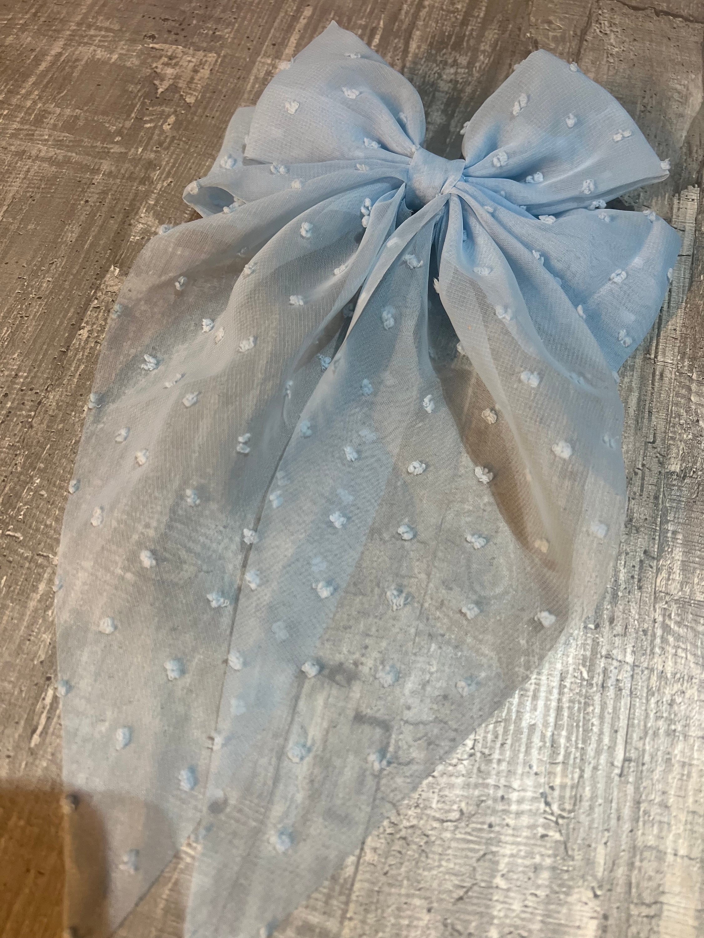 Baby Blue Textured Hair Bow Clip - Etsy