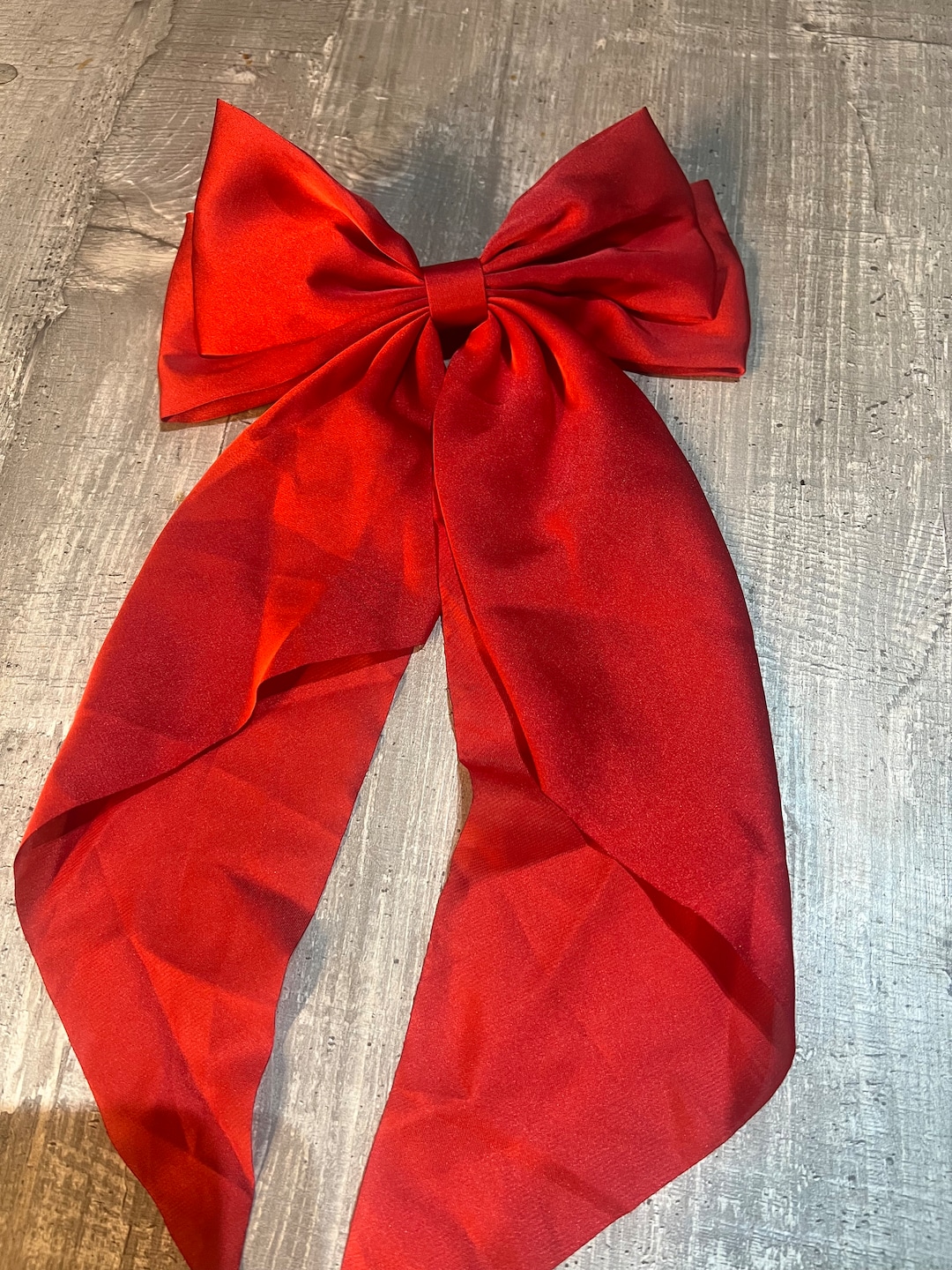 Red Hair Bow Clip - Etsy UK
