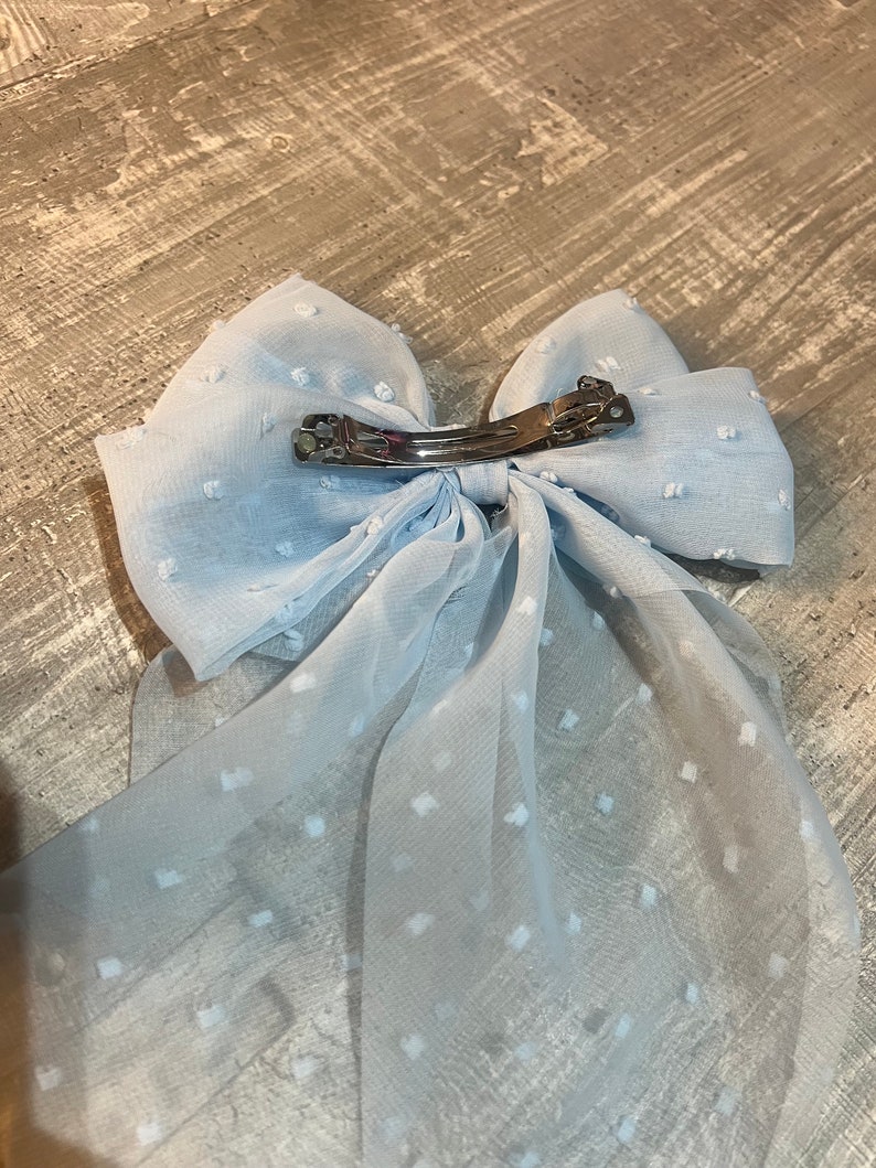 Baby Blue Textured Hair Bow Clip - Etsy
