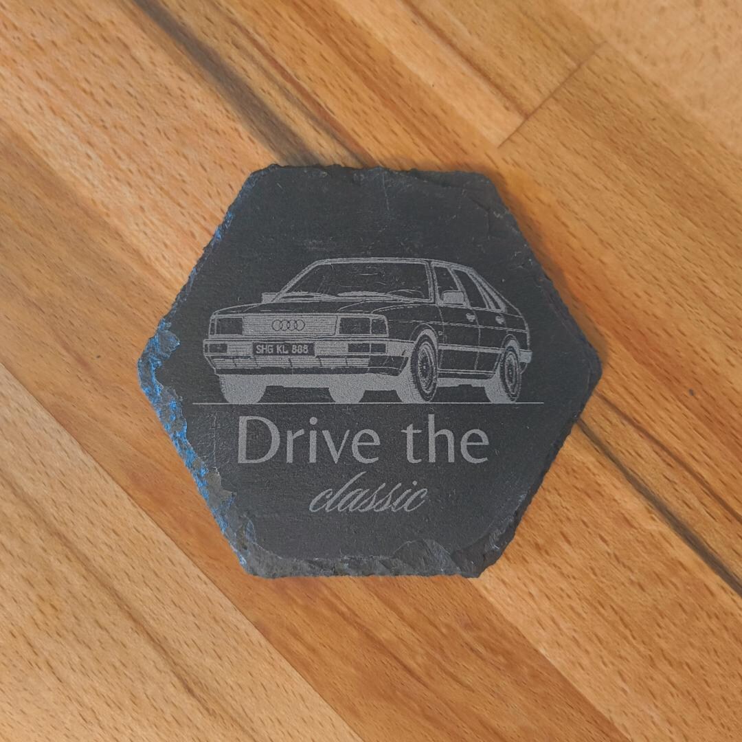 Slate Coasters Personalized 4x Audi 80 Motif, Individual License Plate ...