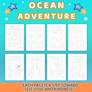 Ocean Adventure Coloring Pages for Kids 10 Fun Tracing Worksheets Sea ...