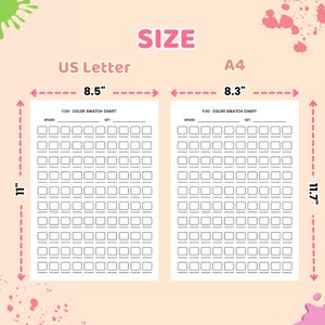 Color Swatch Chart Printable Set | 40-120 Color Boxes | A4 + US Letter ...