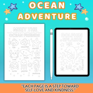 Ocean Adventure Coloring Pages for Kids 10 Fun Tracing Worksheets Sea ...