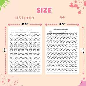 Heart Color Swatch Chart for Markers - Printable Swatch Templates 40 ...
