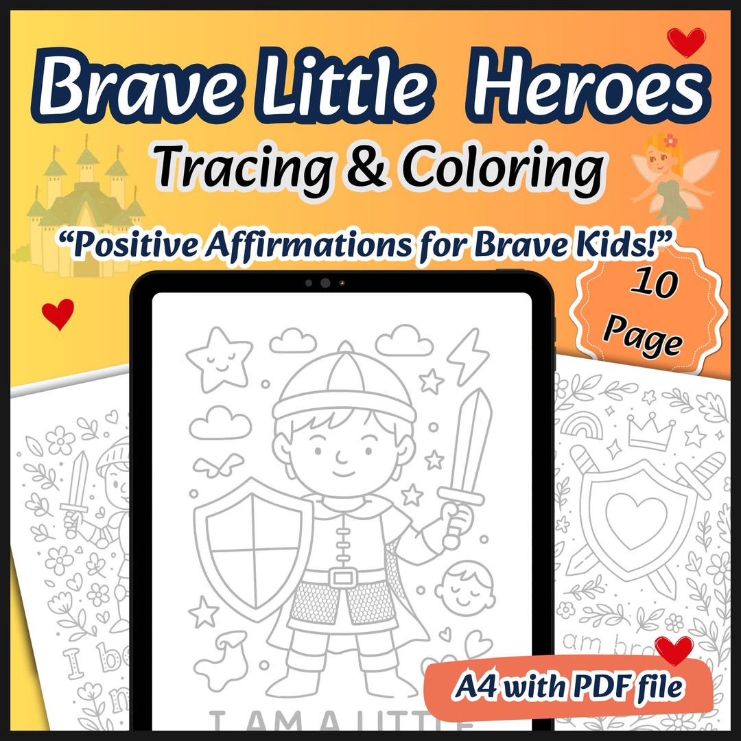 Brave Little Heroes Tracing & Coloring Pages Summer Doodle Pack ...