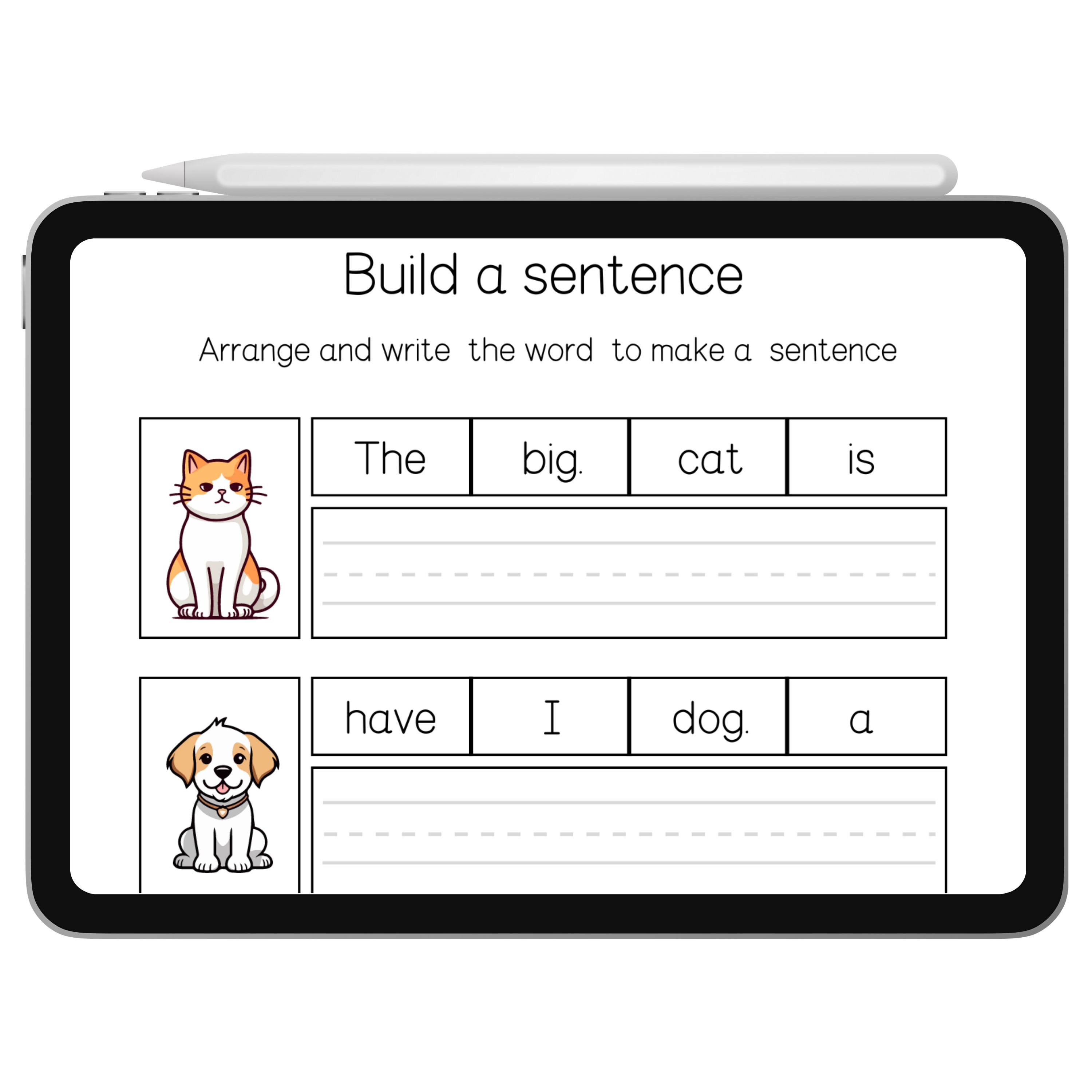 10 Page Build a Simple Sentence Worksheets; Sentence Correction ...