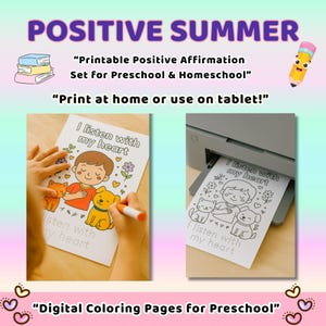 Positive Summer Coloring Pages for Kids – Kawaii Printable Affirmations ...