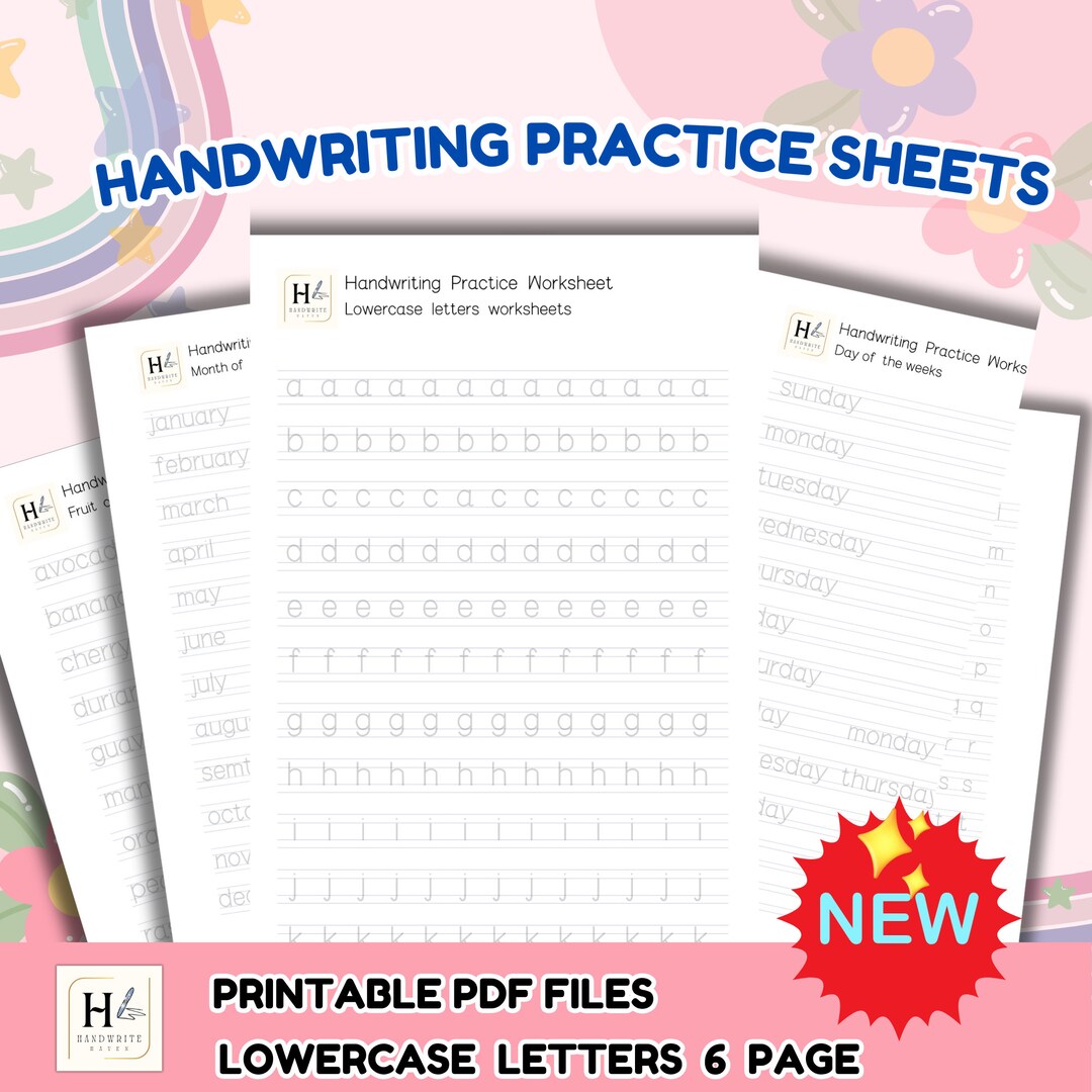 Printable Handwriting Worksheets5 Pages letters, Words, and Sentences ...