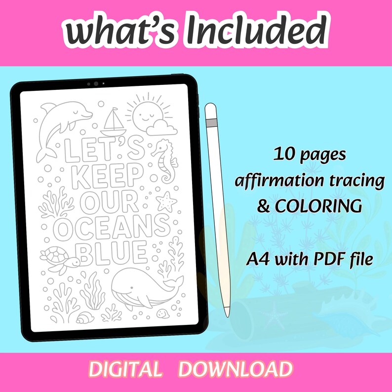 Ocean Conservation Coloring Pages for Kids | Printable Summer ...