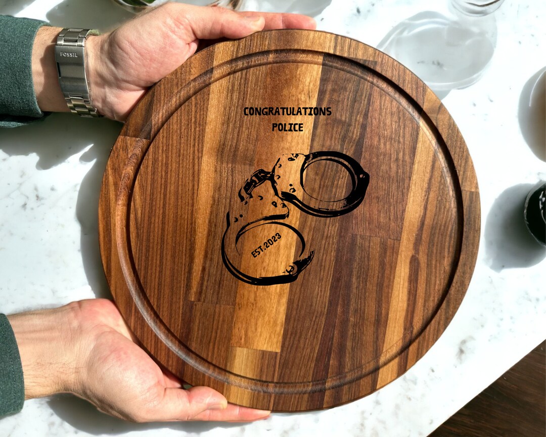 Police Gift Engraved Cutting Board Paddle Shaped, Officer by Day Chef ...