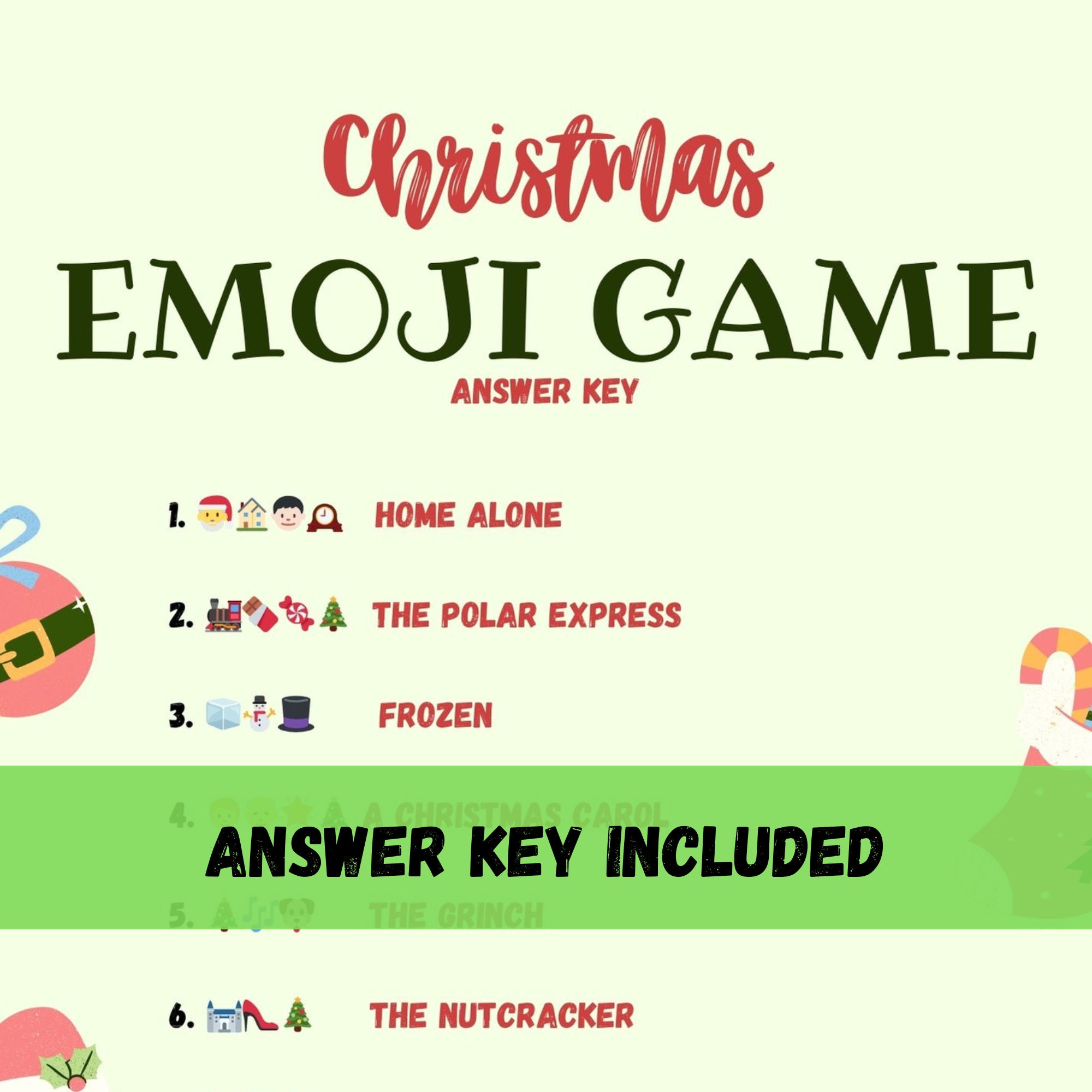 Christmas Movie Emoji Game Printable Christmas Games - Etsy