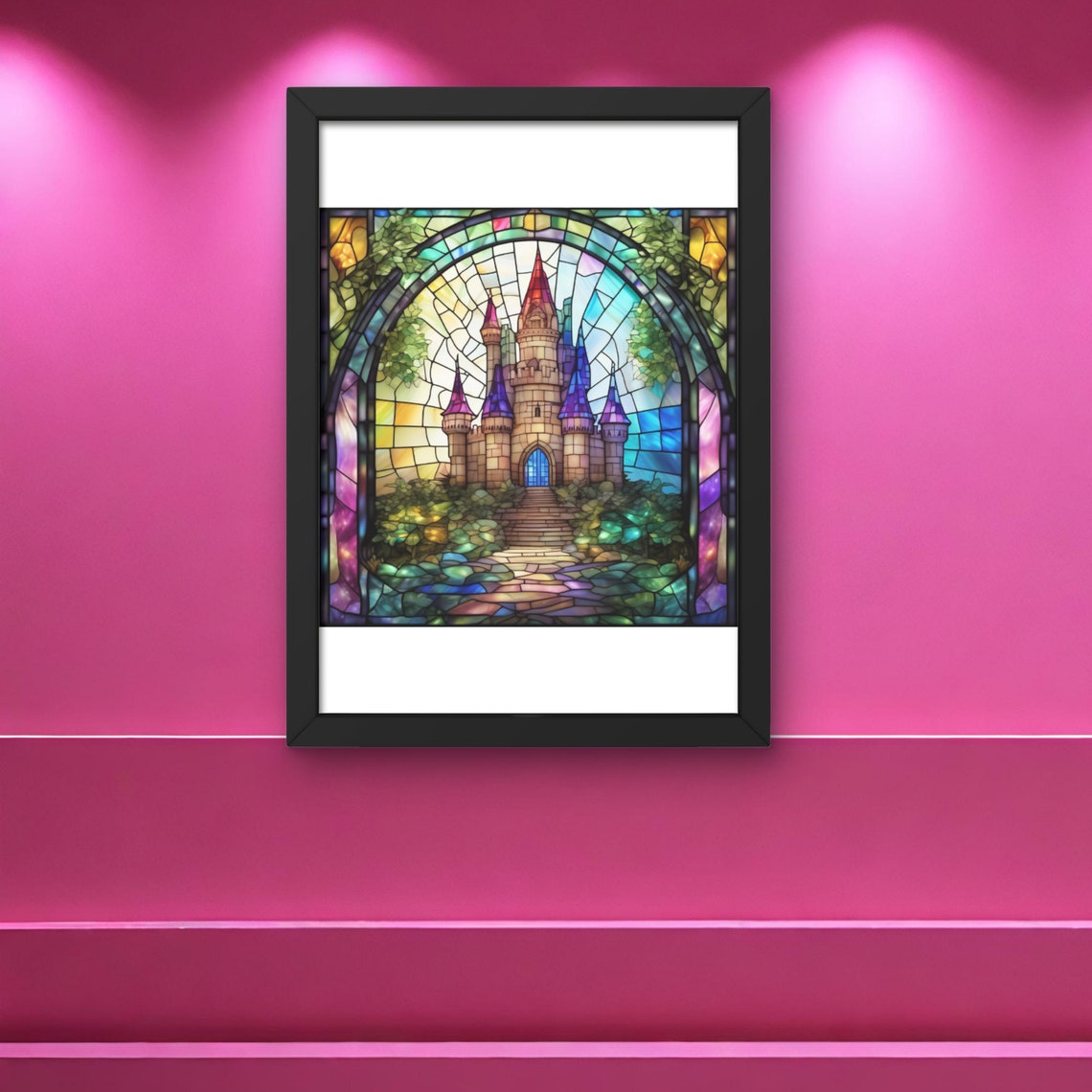 Stained Glass Castle, Stained Glass Decore, Stained Glass Digital Paper ...