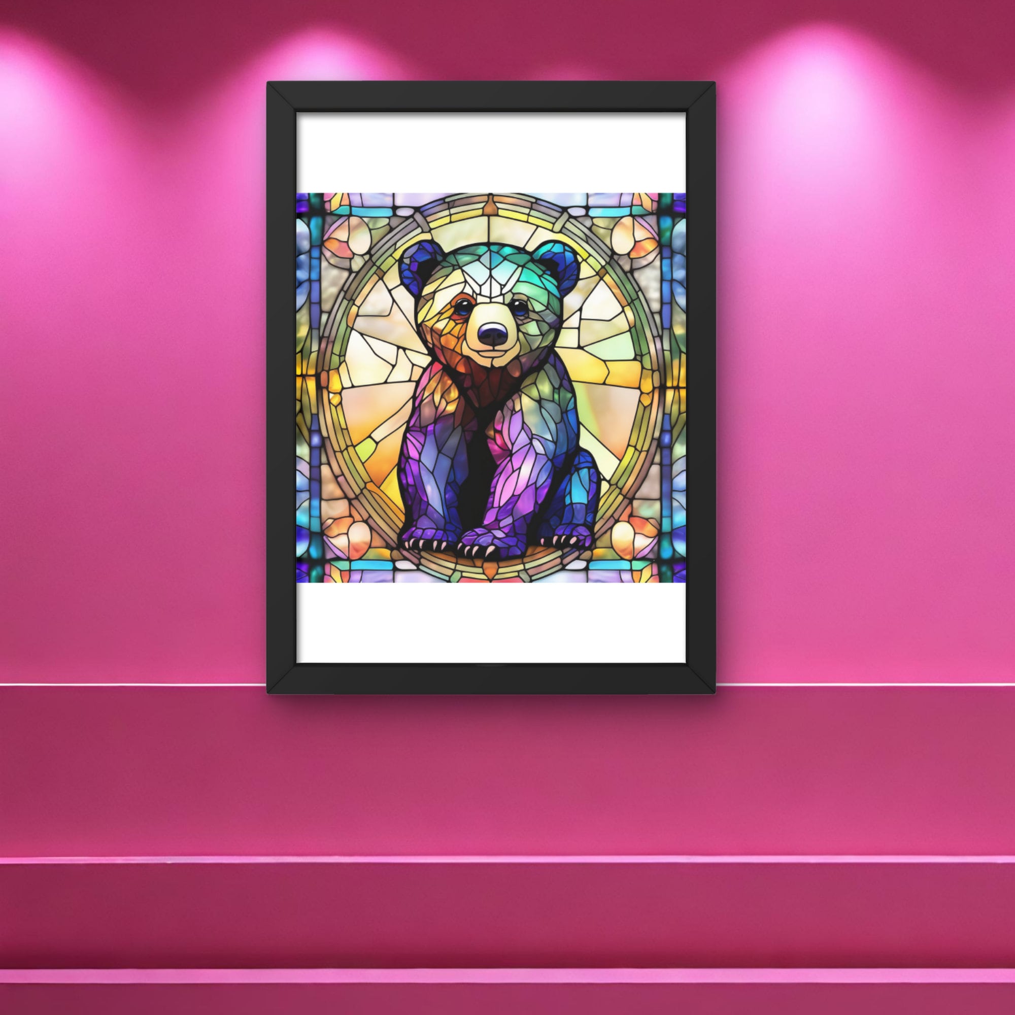 Stained Glass Bear, Stained Glass Art, Stained Glass Decore, Stained ...