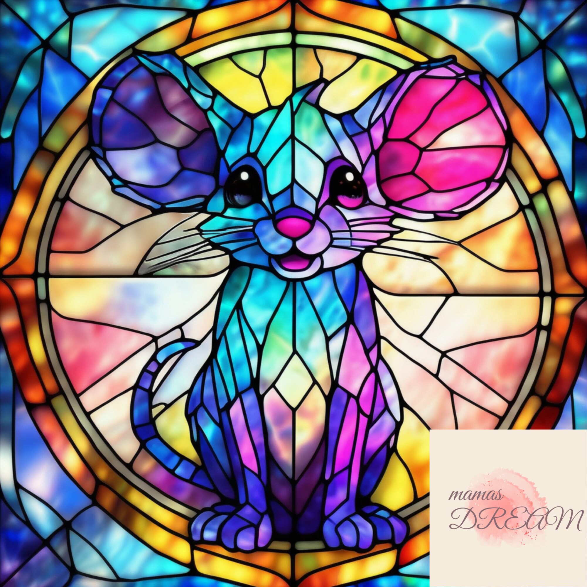 Stained Glass Mause, Stained Glass Art, Stained Glass Decor, Stained ...