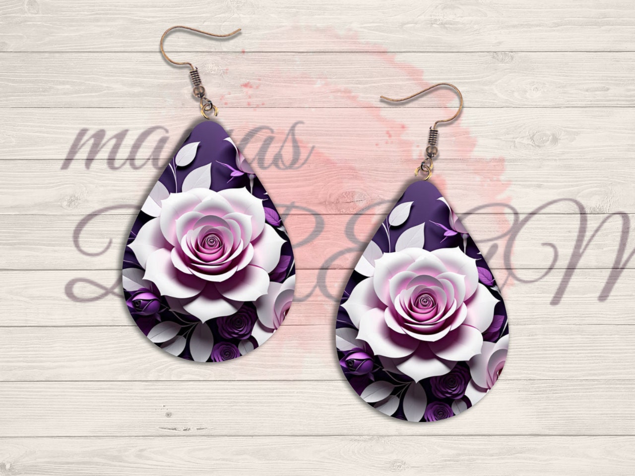 12 Teardrop Earring Png Bundle, Tear Drop Roses Earring, PNG ...