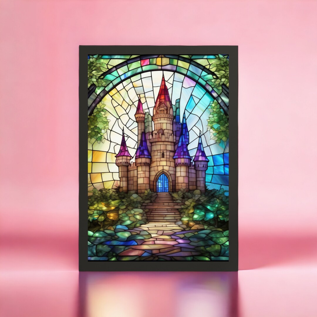 Stained Glass Castle, Stained Glass Decore, Stained Glass Digital Paper ...