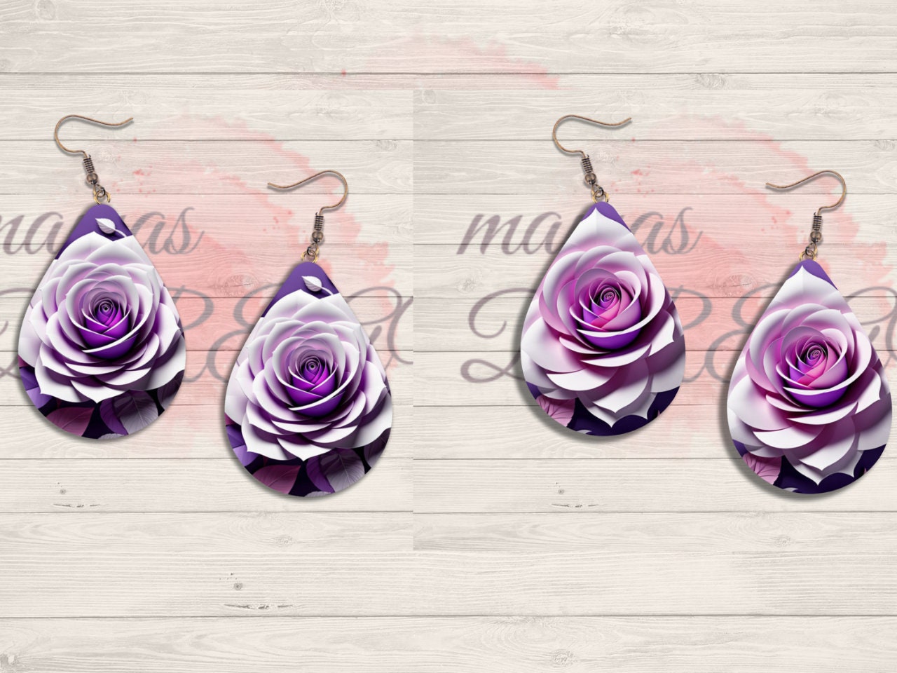 12 Teardrop Earring Png Bundle, Tear Drop Roses Earring, PNG ...