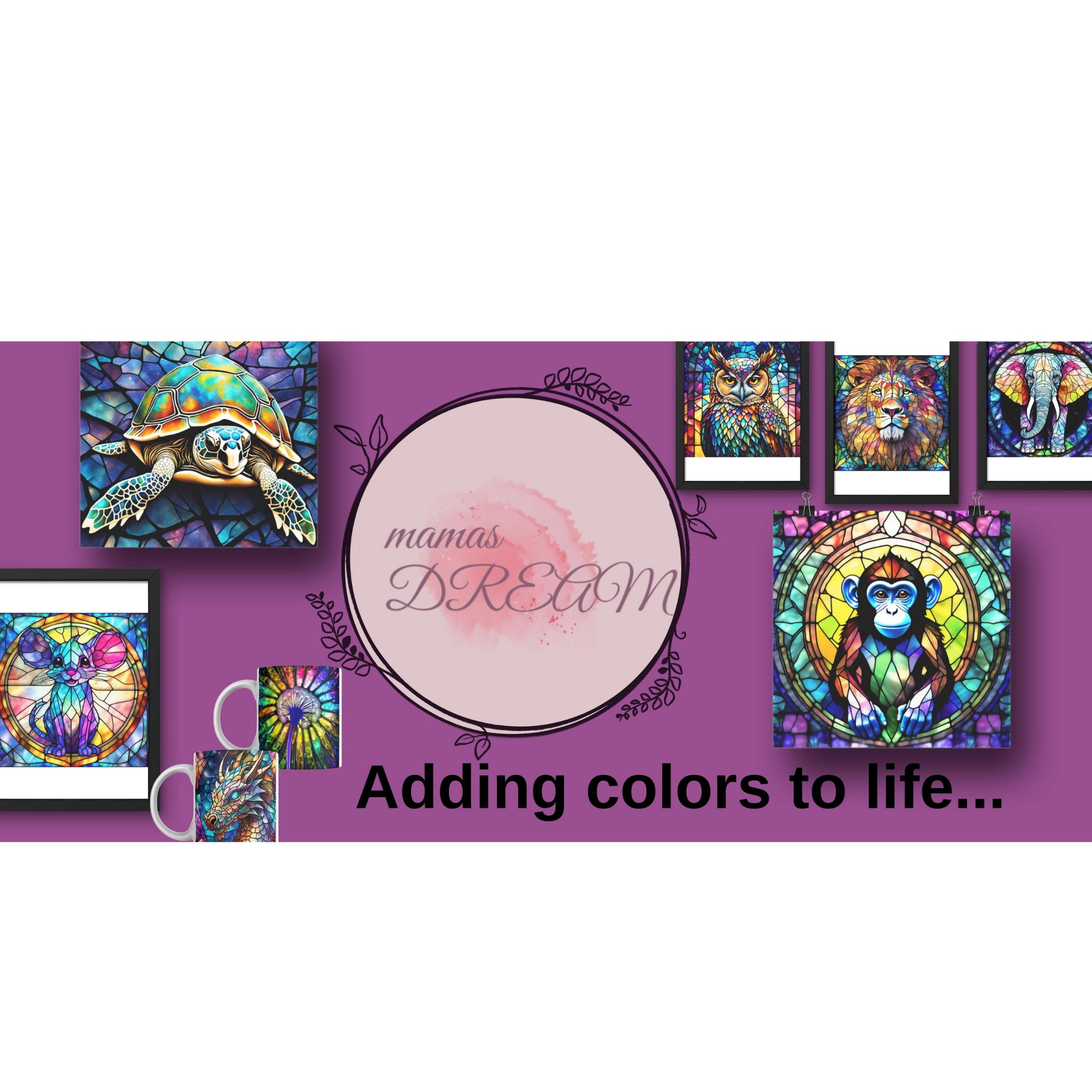 Stained Glass Castle, Stained Glass Decore, Stained Glass Digital Paper ...