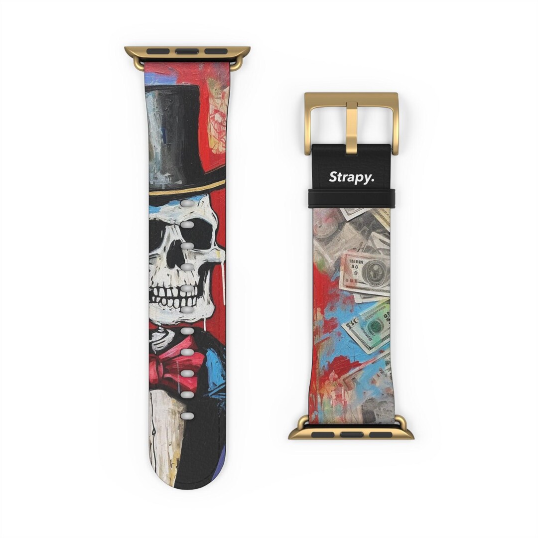 Art Pop Alec Monopoly Homage Tycoon Skull - Premium Vegan Leather Apple ...