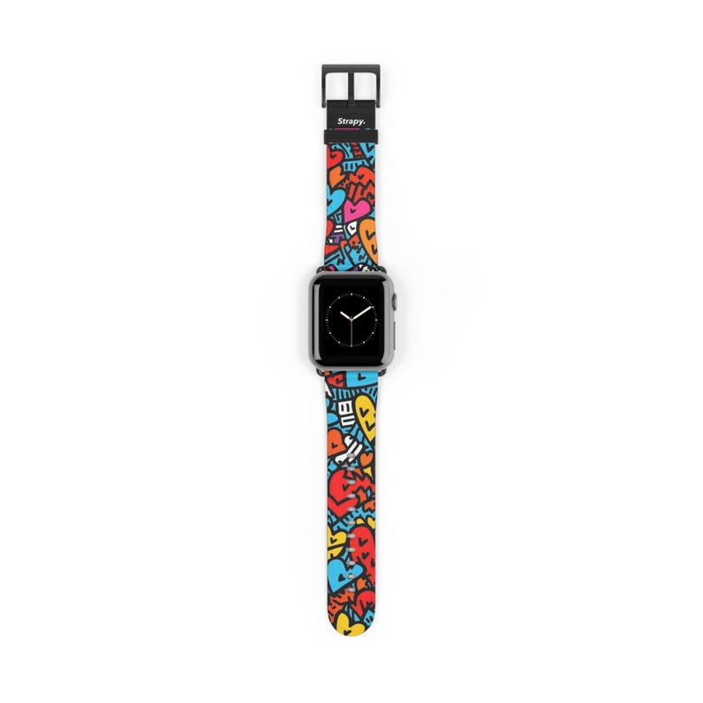 Keith Haring Apple Watch Band. Leather Art Strap. Fits All Apple Watch ...