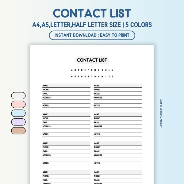 Phone Directory - Etsy