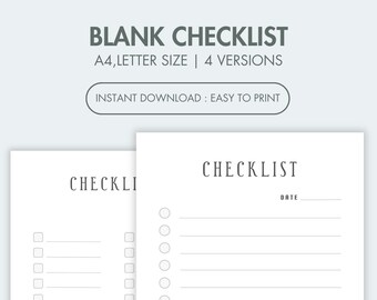 Checklist Template Bundle, to Do List Fillable, PDF Editable, Pretty ...