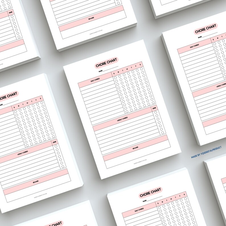 Chore Chart Weekly Chore Chart Printable Daily & Weekly Chore ...