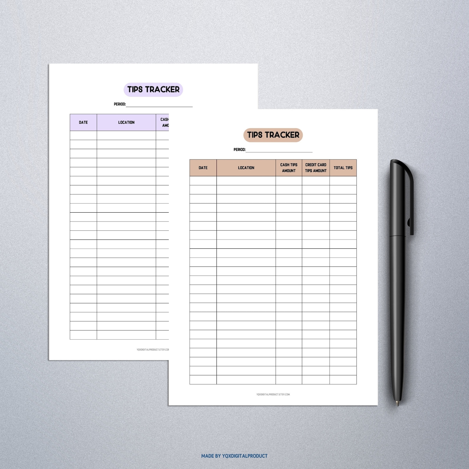 Tips Tracker Printable Waiter Tip Tracker Tips Log A4a5letterhalf Letter Size Pdf Etsy 