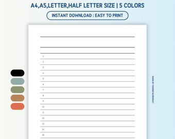 Numbered Blank List | Simple List Template | Printable List | Digital ...